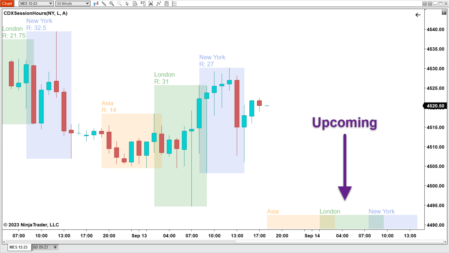 Session Hours (NT8) - Chart Dynamix